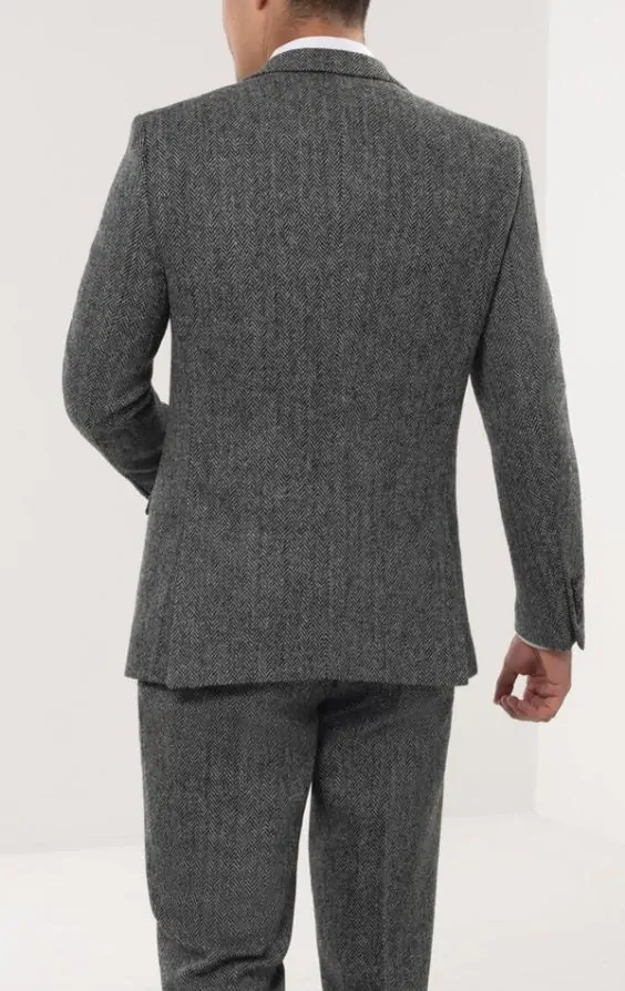 Harris Tweed Costume Gris à Chevrons | Dobell