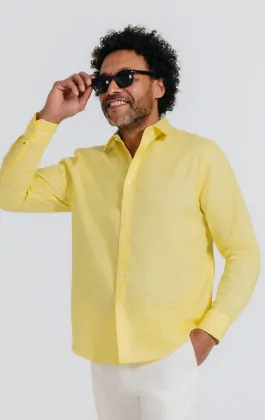 Chemise en lin jaune | Dobell